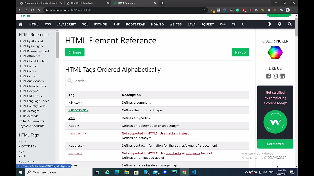 Các thẻ trong HTML - YouTube