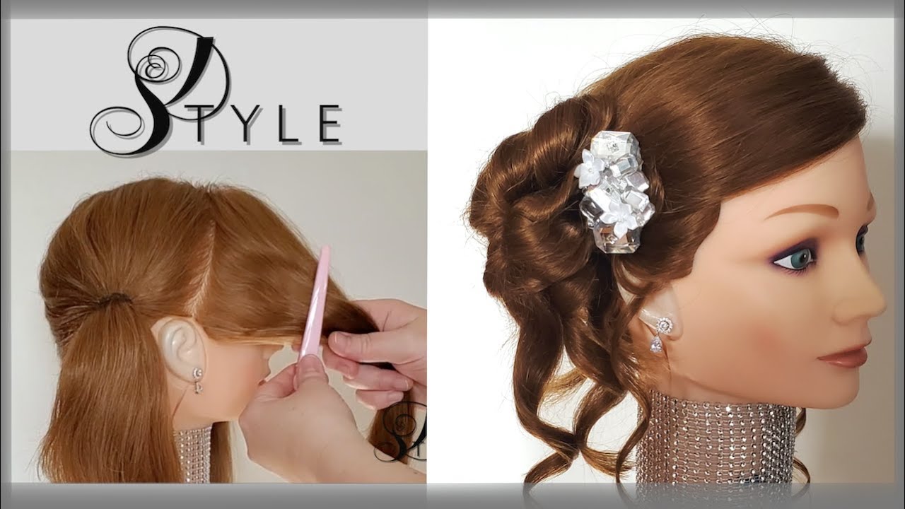How to - Simple Side Style Updo By: Diamond Style - YouTube