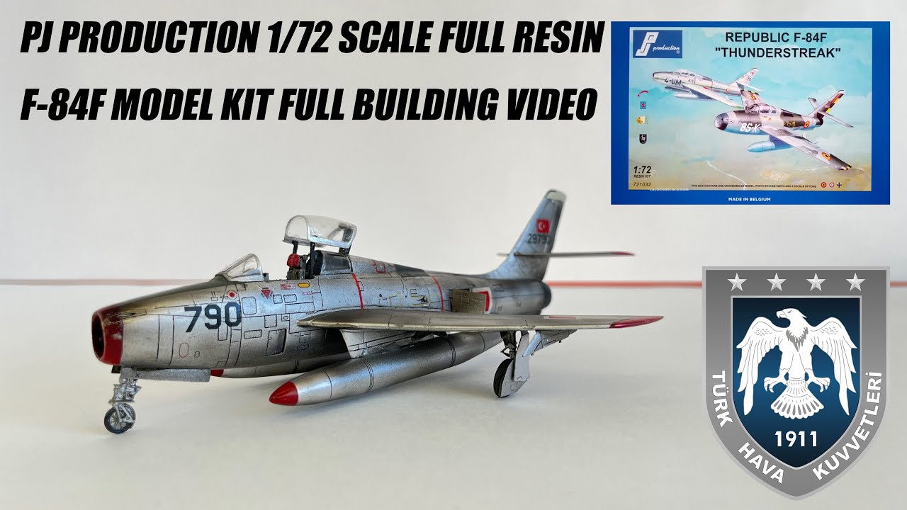 PJ PRODUCTION 1/72 SCALE FULL RESIN F-84F MODEL KIT BUILDING VIDEO ...