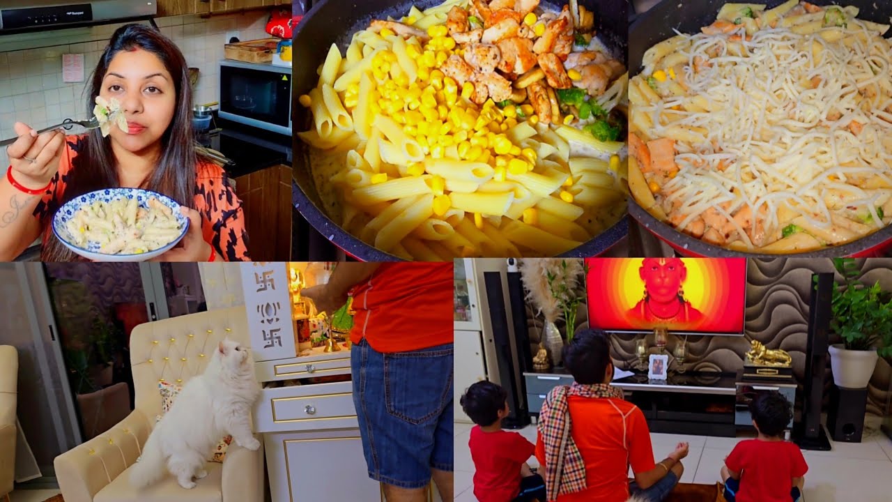 Delicious White Sauce Pasta With Veggies & Chicken || Itna Chhota Vlog ...