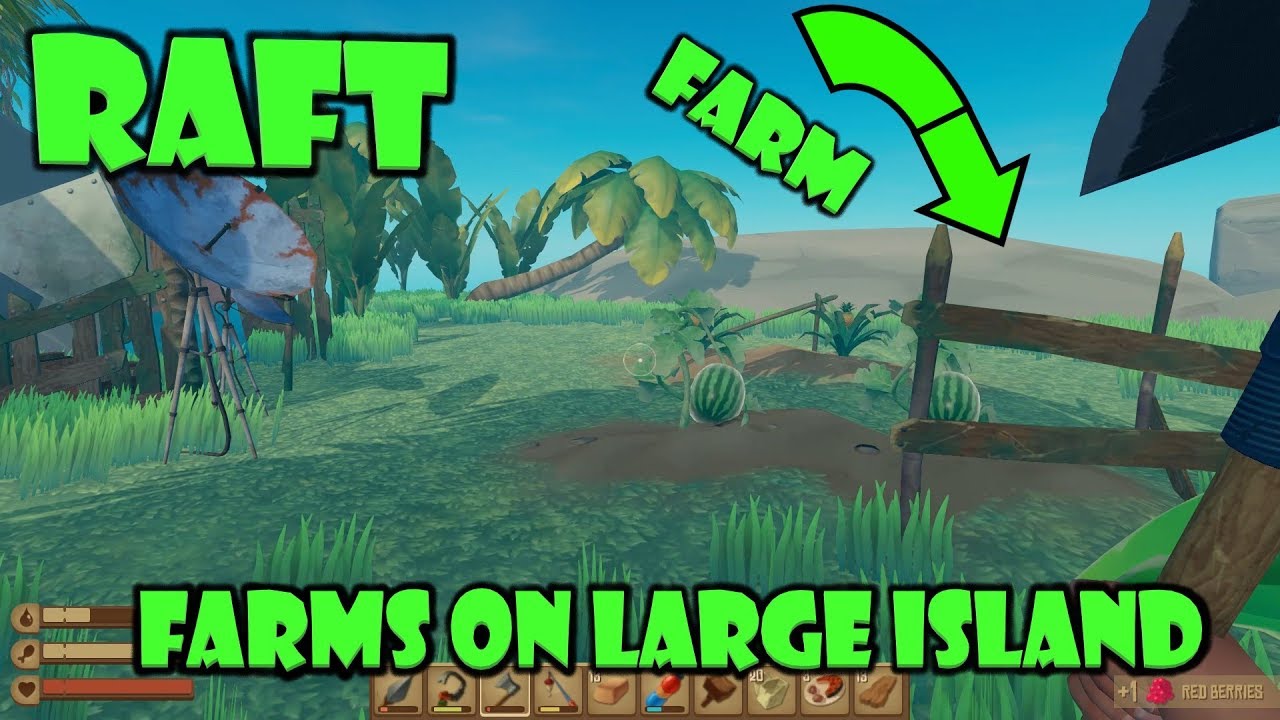 Secret island with a small farm? Lets Play Raft Update 8 - YouTube