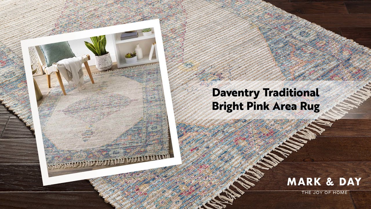 Daventry Traditional Bright Pink Area Rug - YouTube
