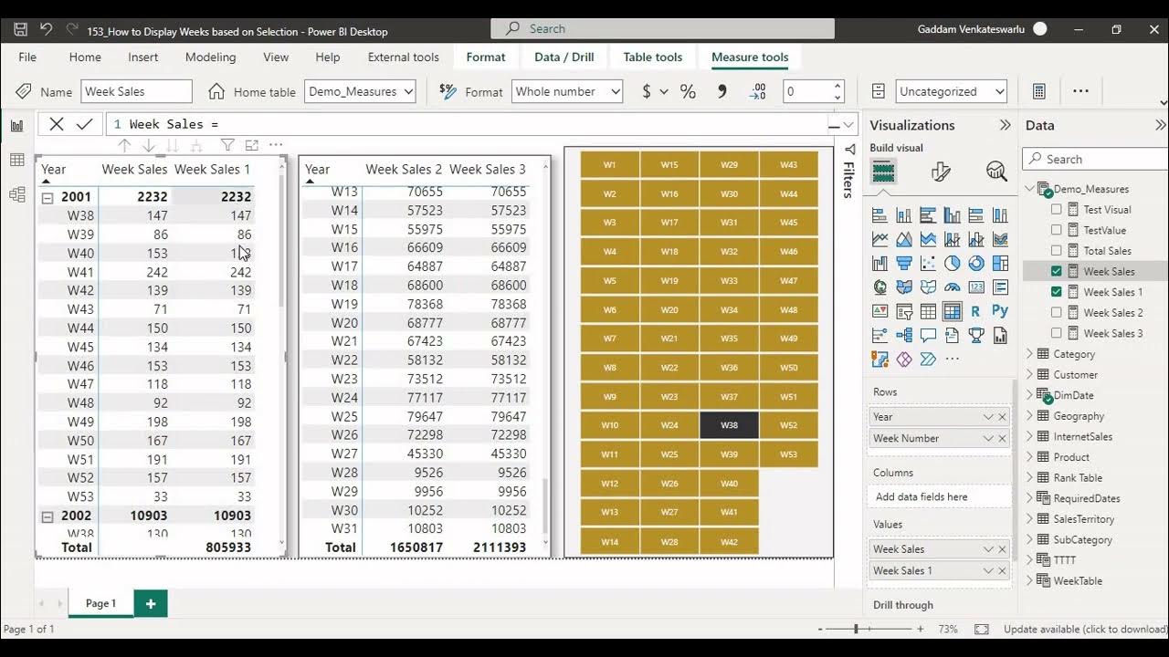 201 How To Find Week Sales Based On Slicer Selection Using DAX In Power 201-how-to-find-week-sales-based-on-slicer-selection-using-dax-in-power