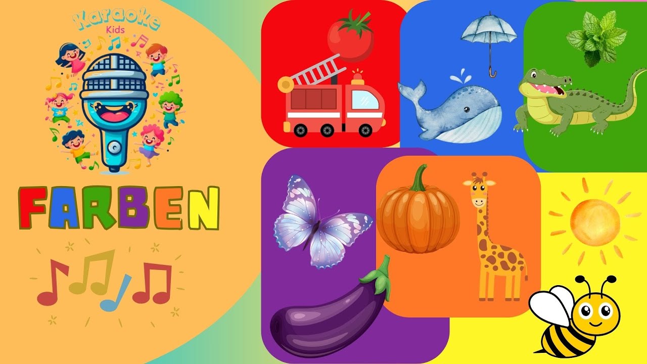 Farben: Kinderlied zum Mitsingen | rot | blau | gelb | orange | lila ...