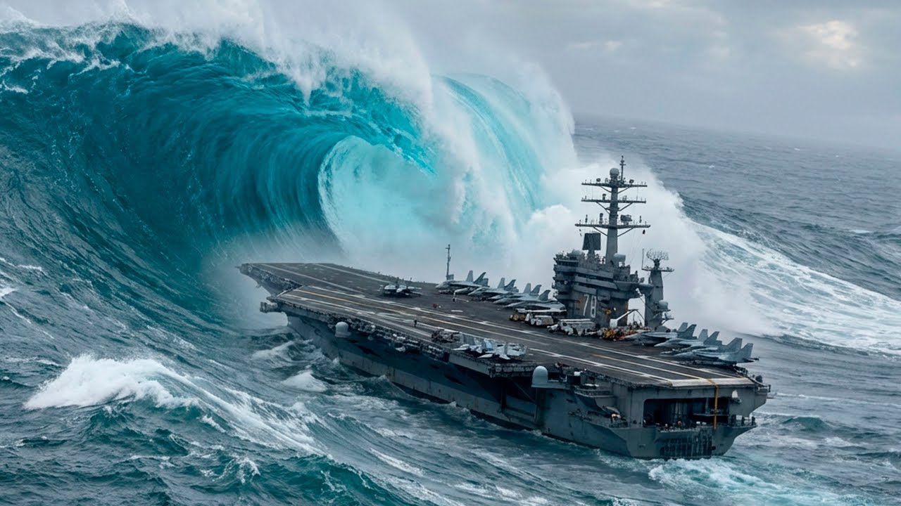 Colossal Tsunami Splits a Military Aircraft Carrier in Half | Ultra ...