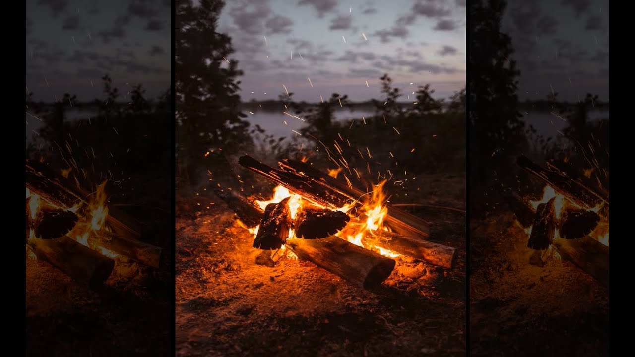 Crackling Fire with light Rain and Wind - YouTube