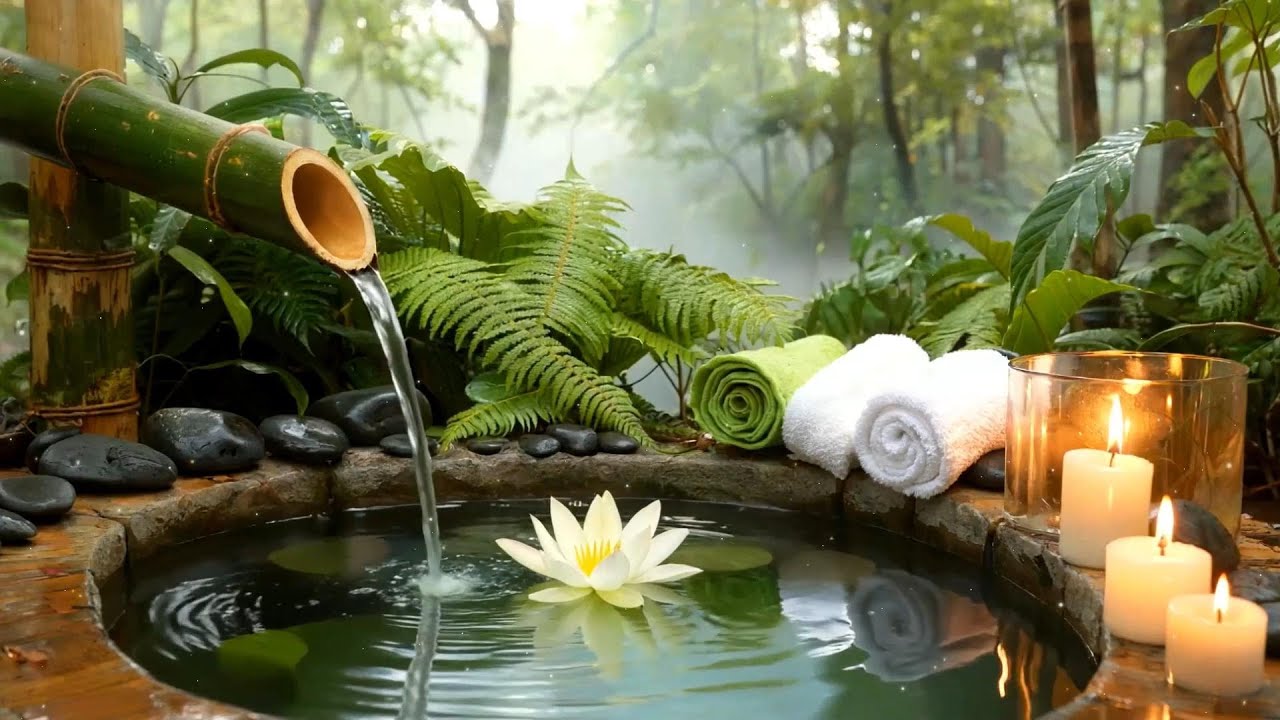 Night Healing Vibes 🌌 Piano & Bamboo Water Sounds for Deep Sleep ...