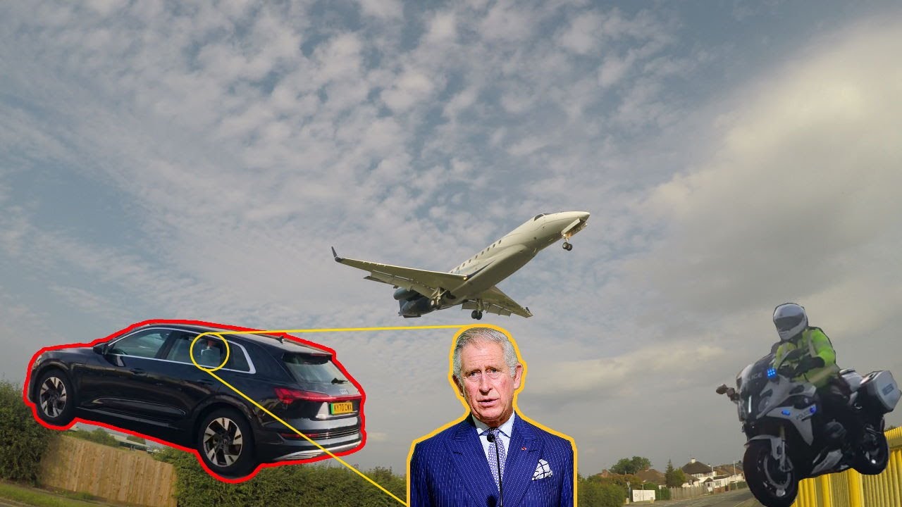 Prince Charles Lands in London - Private Jet - Motorcade - Special ...