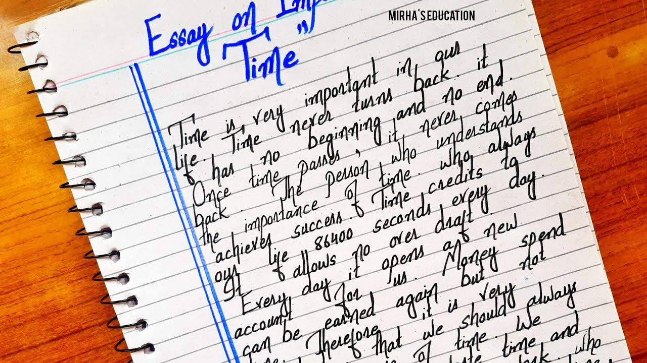 Essay on Importance of Time ⏲️ in Beautiful Handwriting | Mirha's ...