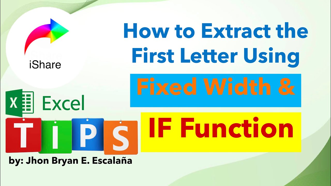 How To Extract The First Letter Of The Text YouTube How To Extract The First Letter Of The Text YouTube