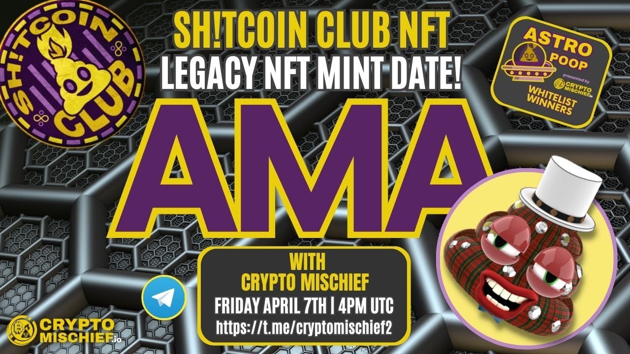 SH!TCOIN CLUB: FREE LEGACY NFT MINT DATE ANNOUNCED - YouTube