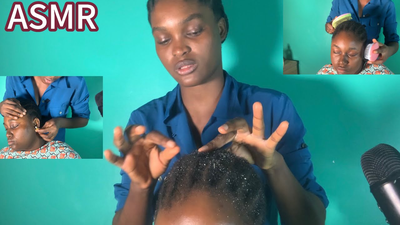 ASMR Hair picking,ear cleaning and scalp scratching with tingly sounds. - YouTube