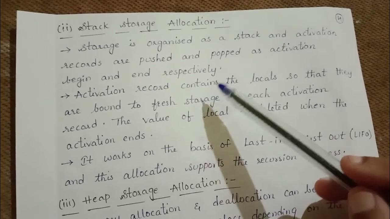 Runtime Storage Optimization - Compiler Design - YouTube