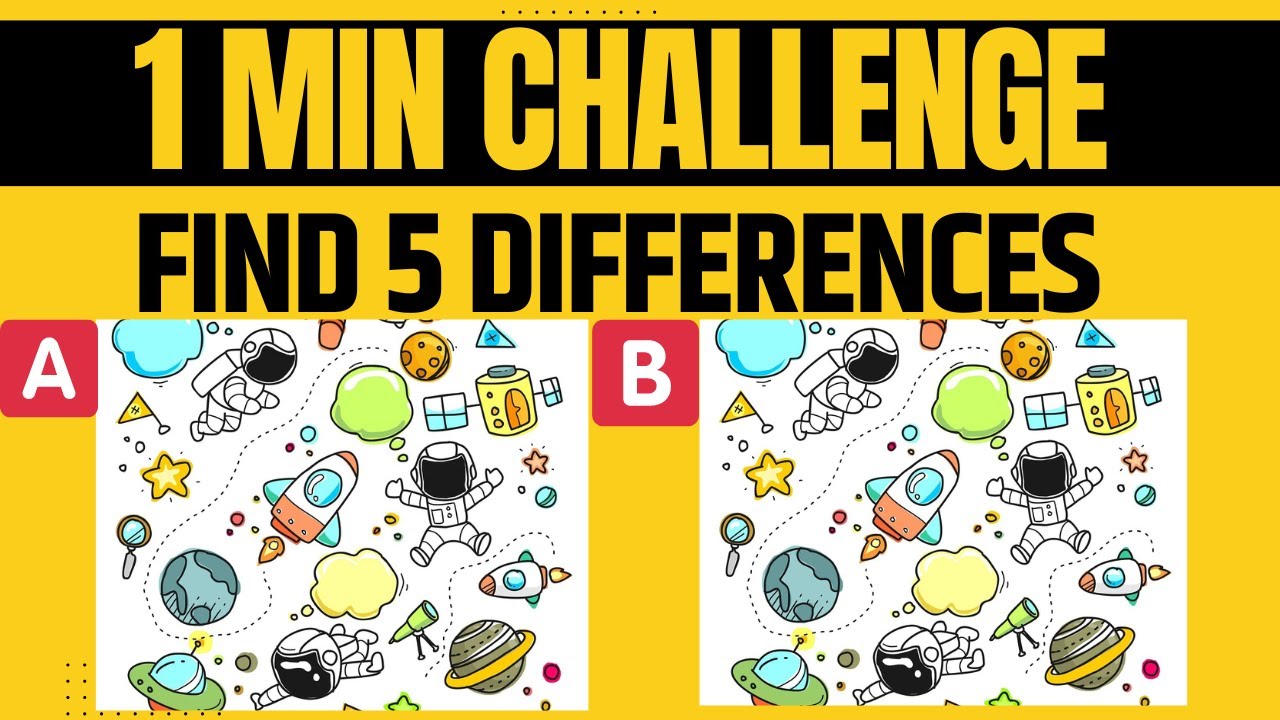 1 MIN CHALLENGE Find 5 Differences within one minute | Funny Test - YouTube