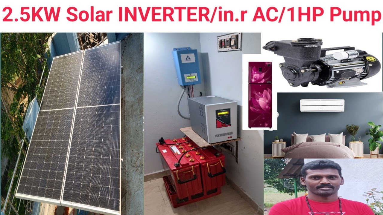 2.5KW MPPT SOLAR INVERTER/inverter AC, 1 HP pump Running/fridge washing ...
