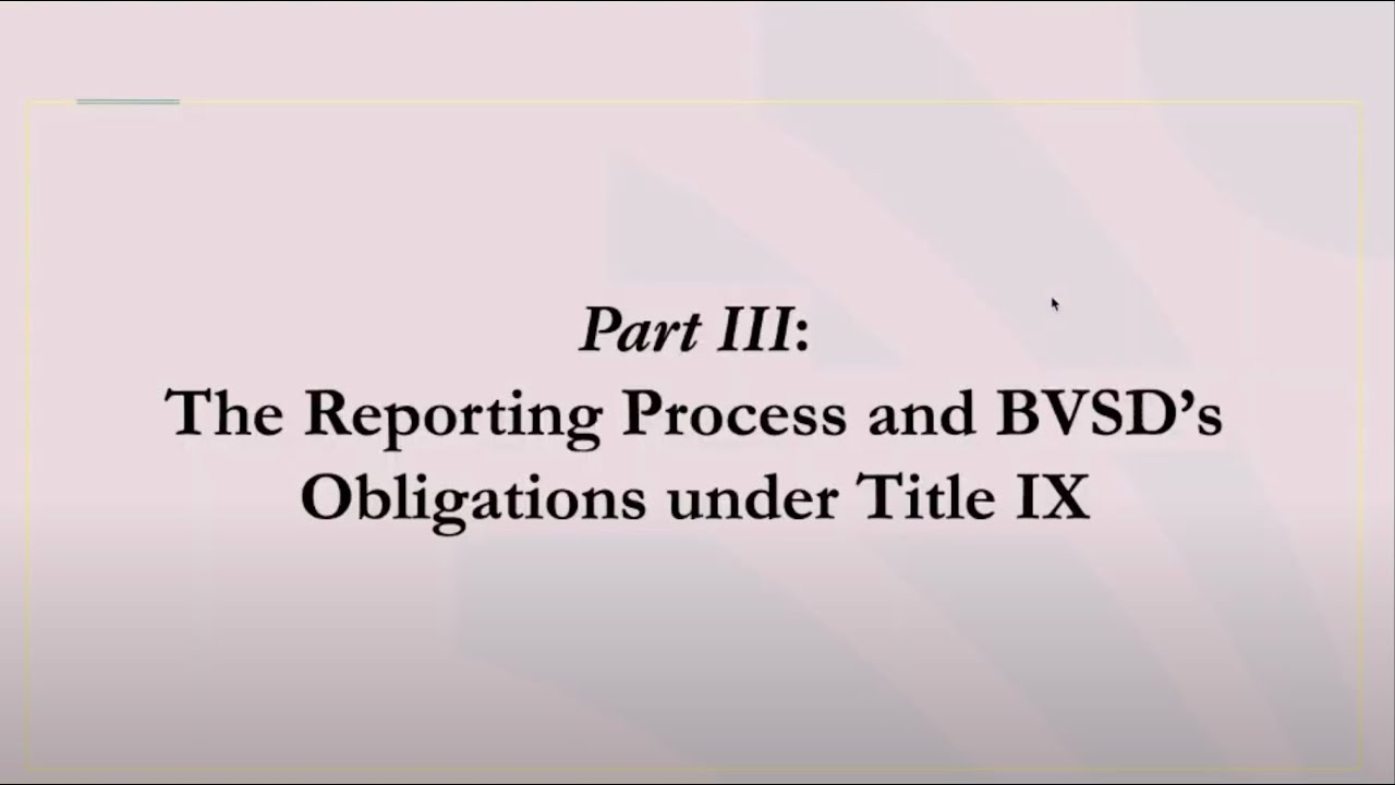 Title IX Presentation- Part III: The Reporting Process - YouTube