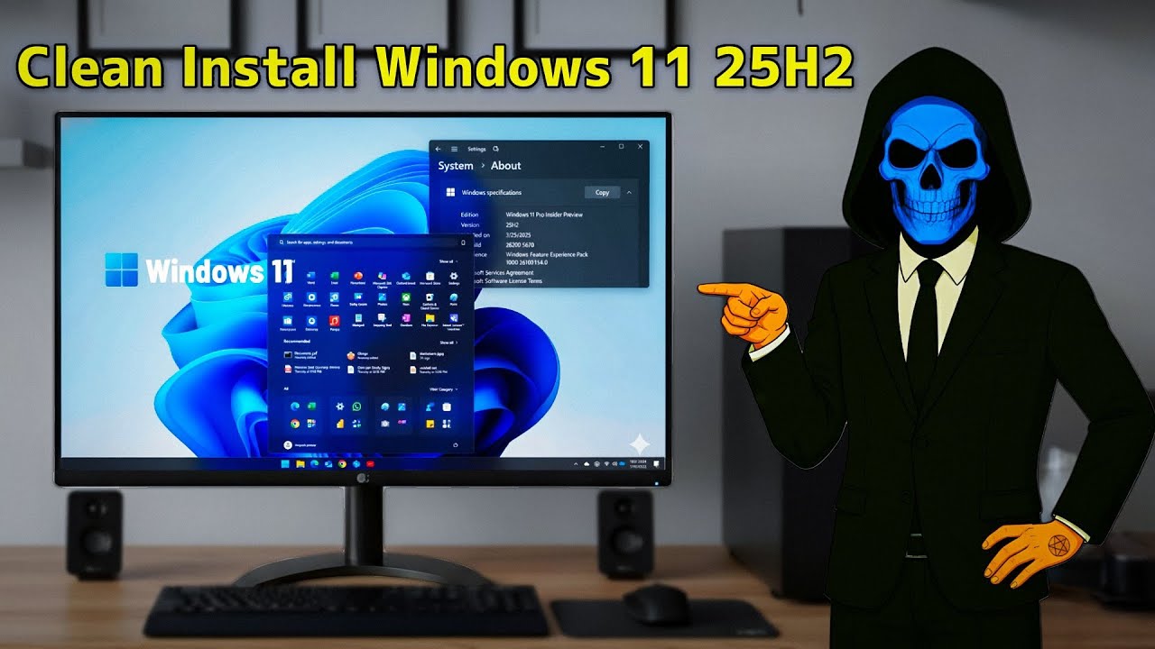 Windows 11 25H2 Clean Install Guide | Works on Unsupported PCs - YouTube