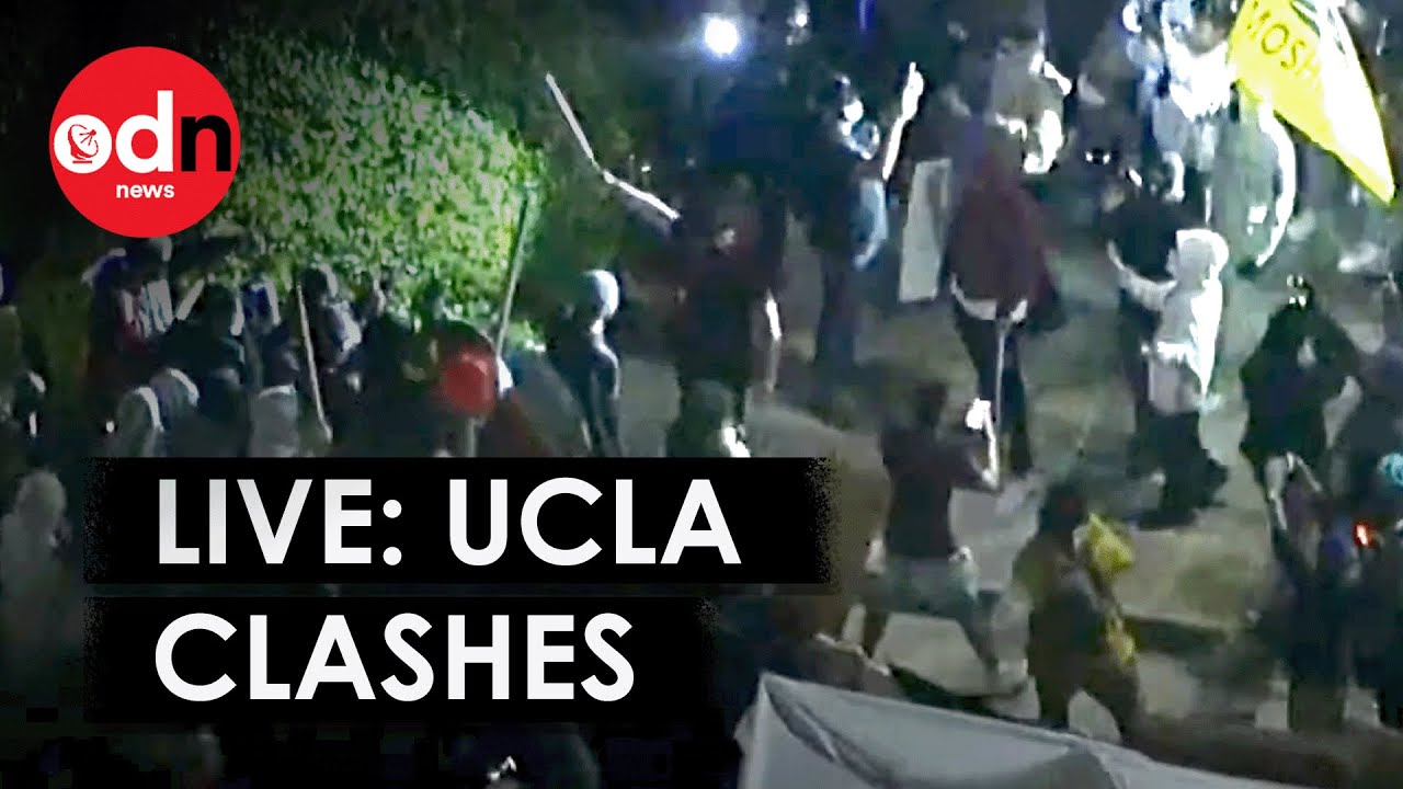 LIVE: Clashes Break Out at UCLA Campus Protest - YouTube