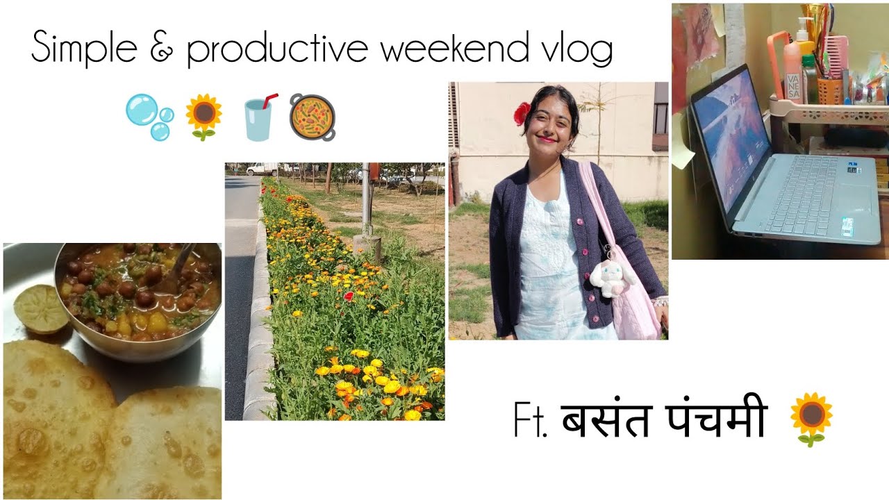 STAY AT HOME WEEKEND VLOG 🎀🫧🌻🥤 FT. BASANT PANCHMI. - YouTube