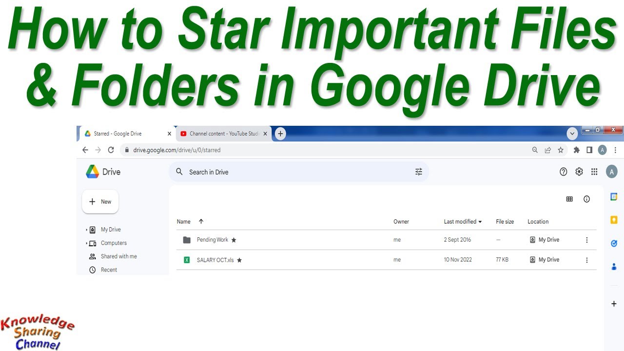 How to Star Important Files and Folders in Google Drive - YouTube