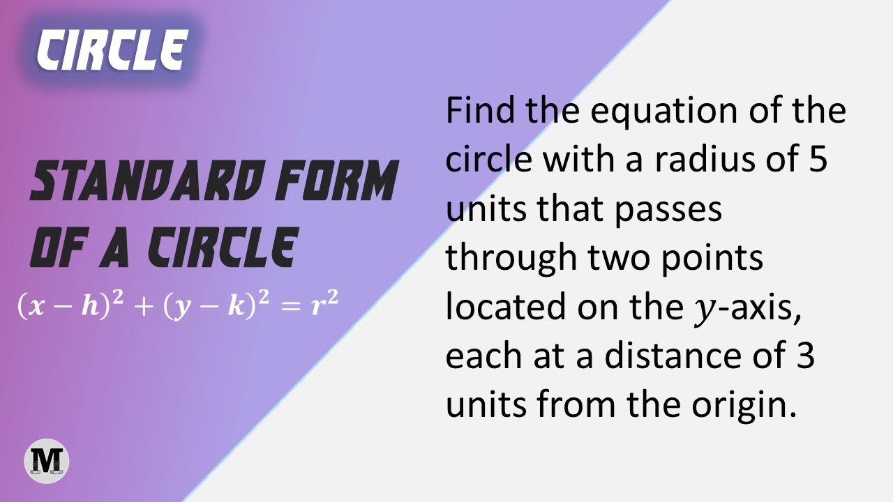 1.53 | Circle | Standard Form Of A Circle - Worked Out Problem - YouTube