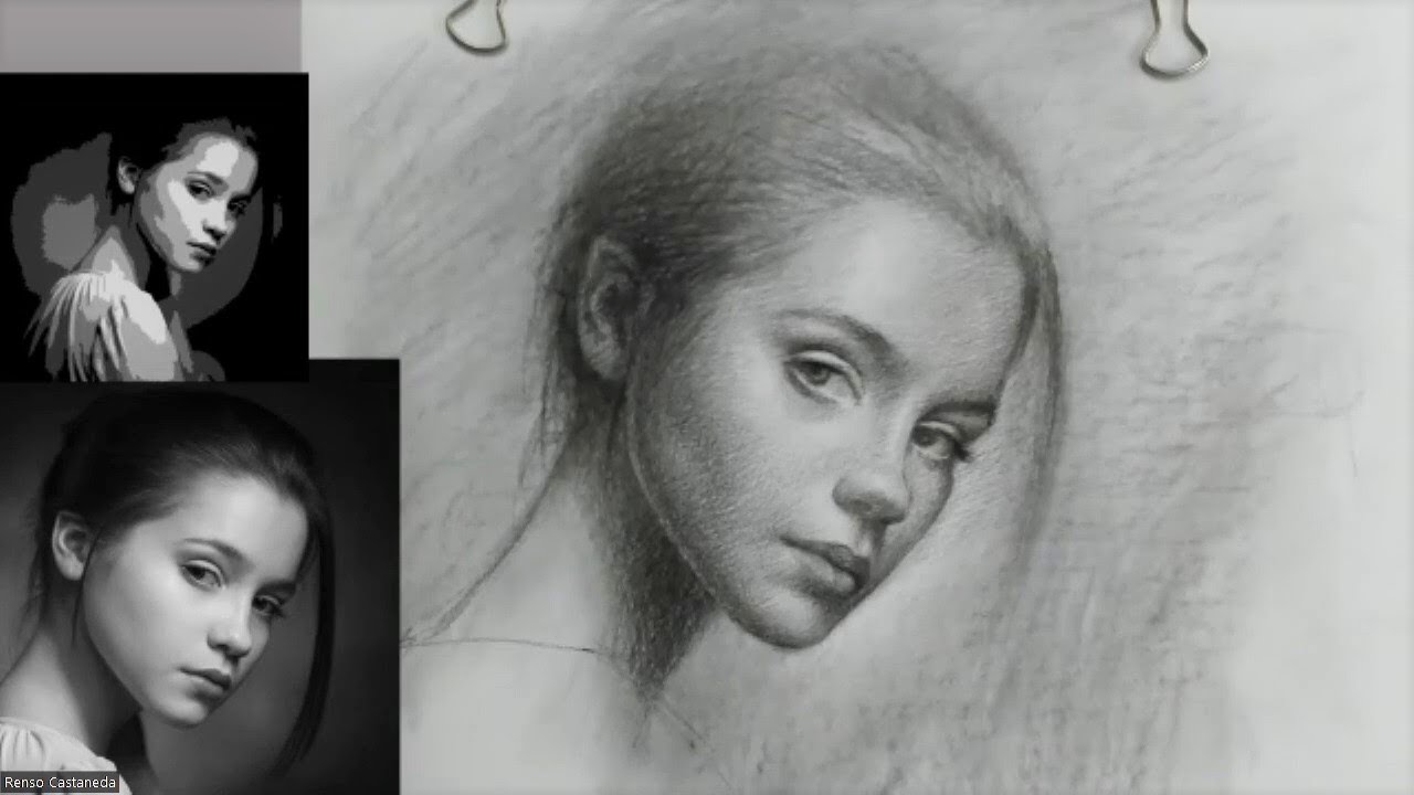 Drawing with charcoal, speed up video from Drawing along class - YouTube