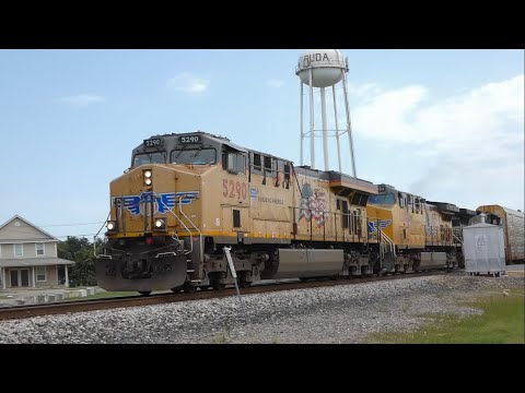 UP 5290 w/ Wicked K5HL & NS Power! Leads a Northbound Autorack Train Thru Buda, TX on 6/25/23 ...