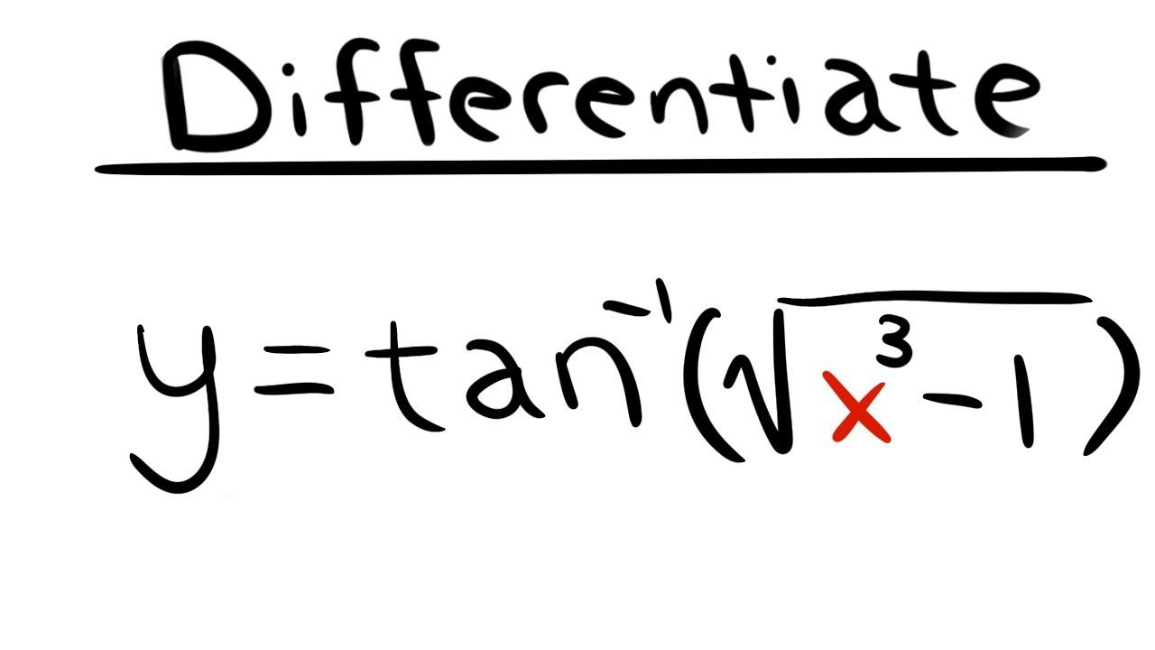 derivative of tan^-1(sqrt(x^3-1)), calculus 1 tutorial - YouTube