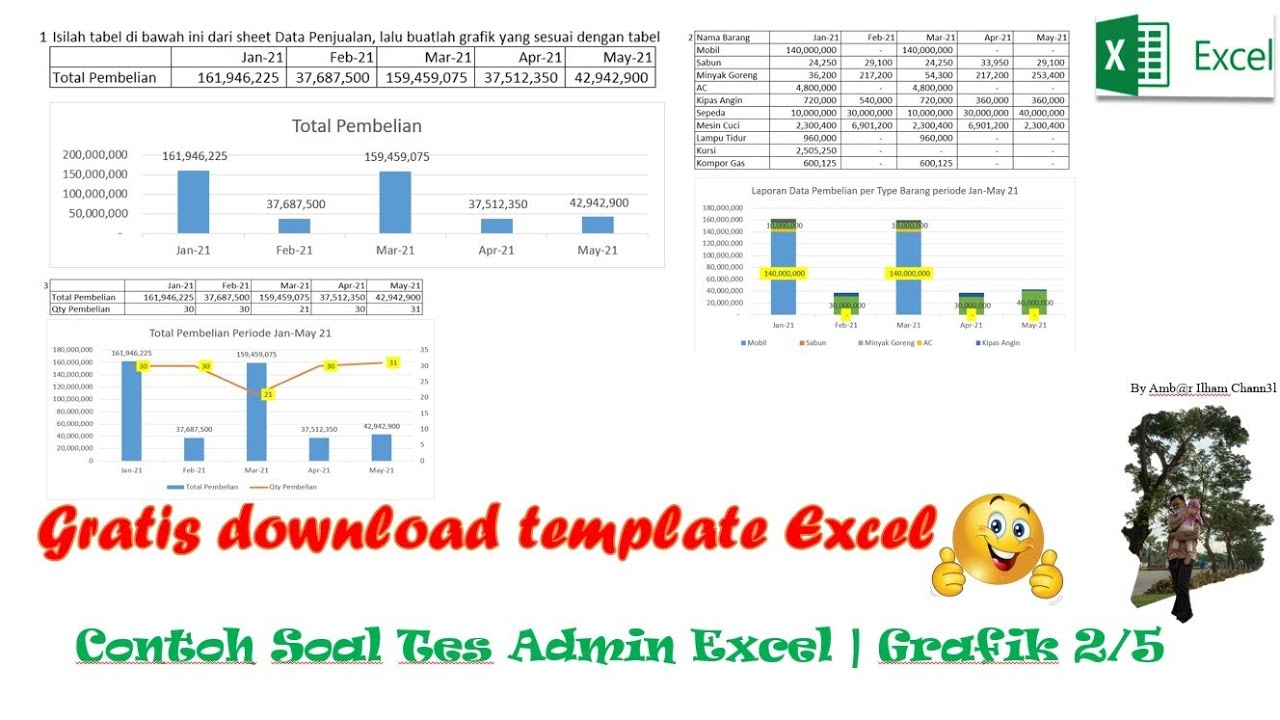 Contoh Soal Tes Excel Grafik untuk Admin | Tes Excel 2/5 - YouTube