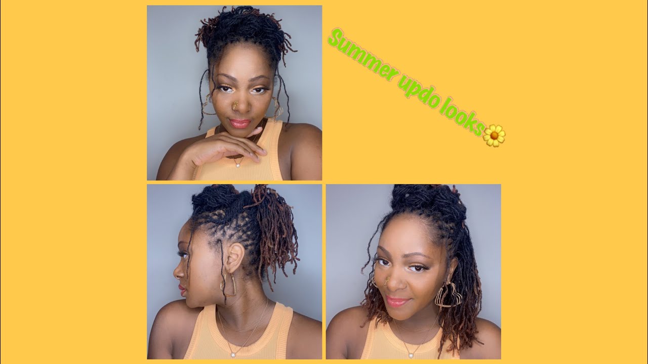 Cute summer updo on my Microlocs🌼 - YouTube