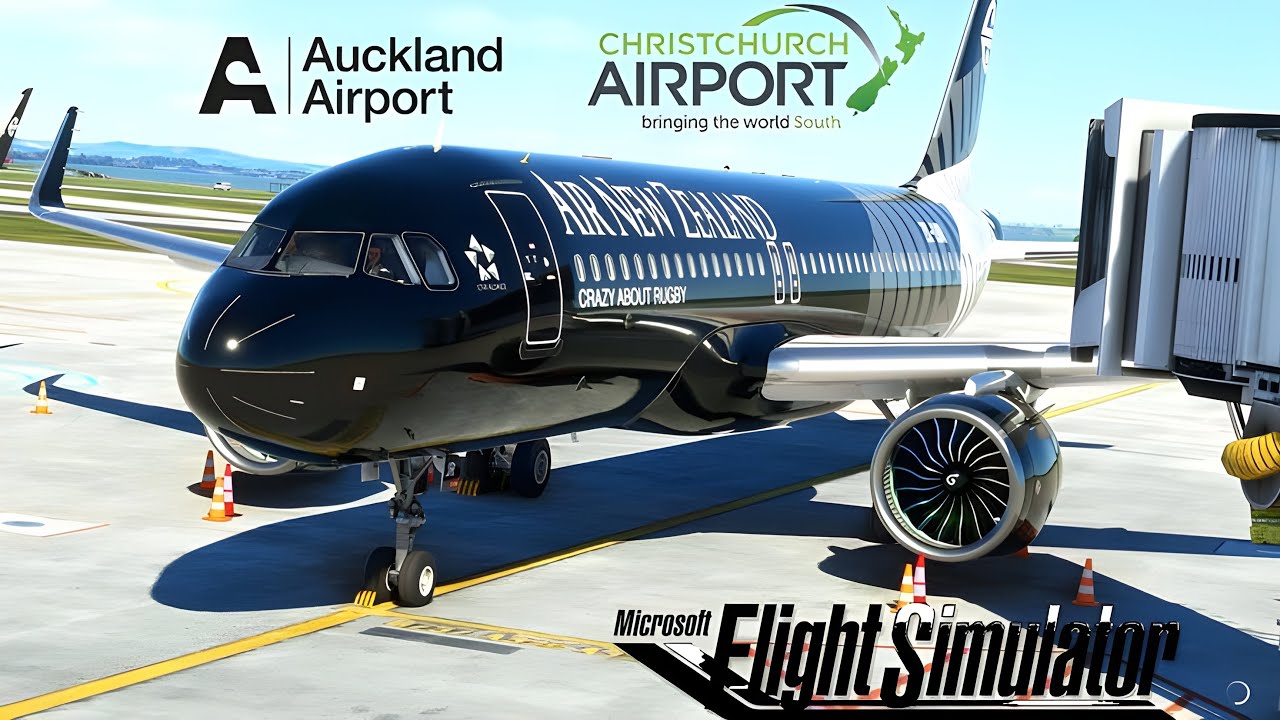 Flight Simulator New Zealand from Auckland to Christchurch - YouTube