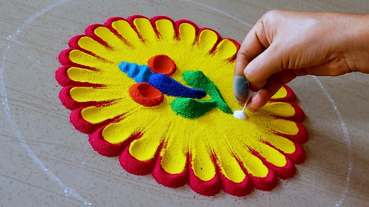 Easy & Small Rangoli Designs For Ganesh Chaturthi | Gowri Ganesha ...