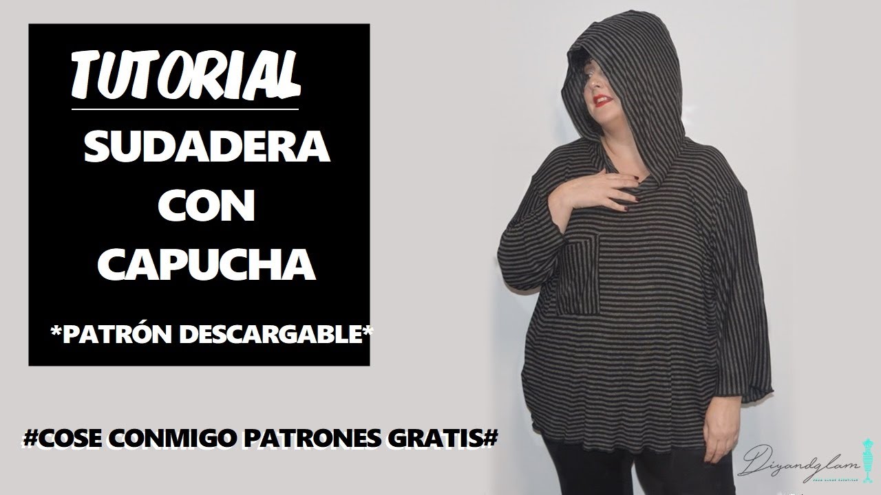 Tutorial sudadera con capucha, patrón descargable - YouTube
