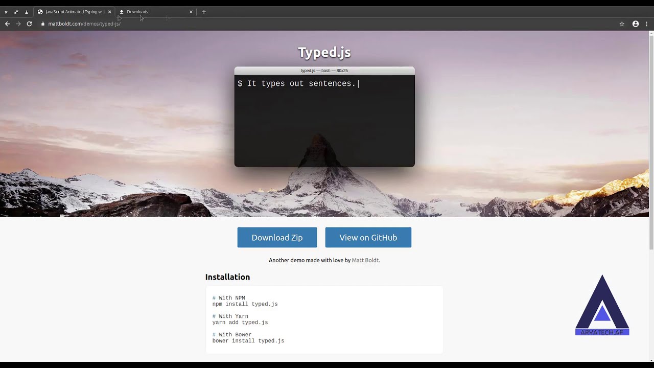 آریا تک - نوشته متحرک - arya tech - Animated writing - js - omid shayan - YouTube