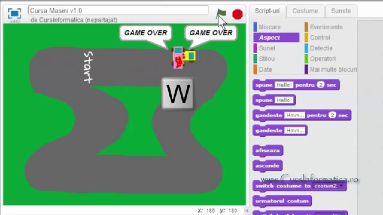 Scratch Romana - Cursa Masini - Lectia #8 - A 2-a masina - YouTube