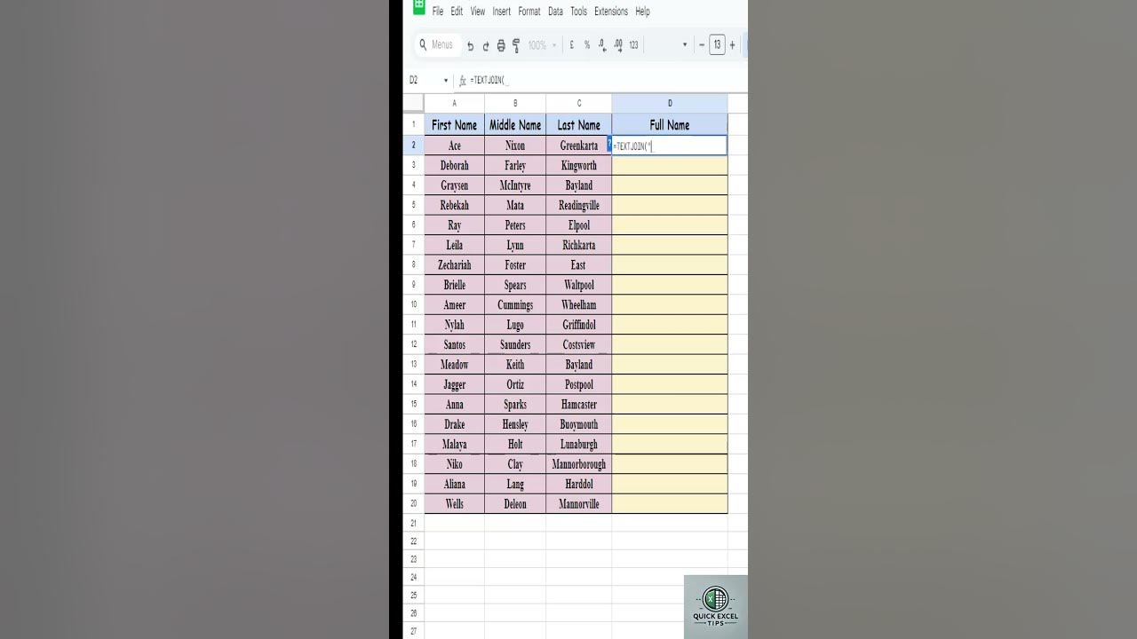 "How to Use the TEXTJOIN Formula in Excel 🔗 | Combine Text Easily!" #excel #exceltutorial # ...