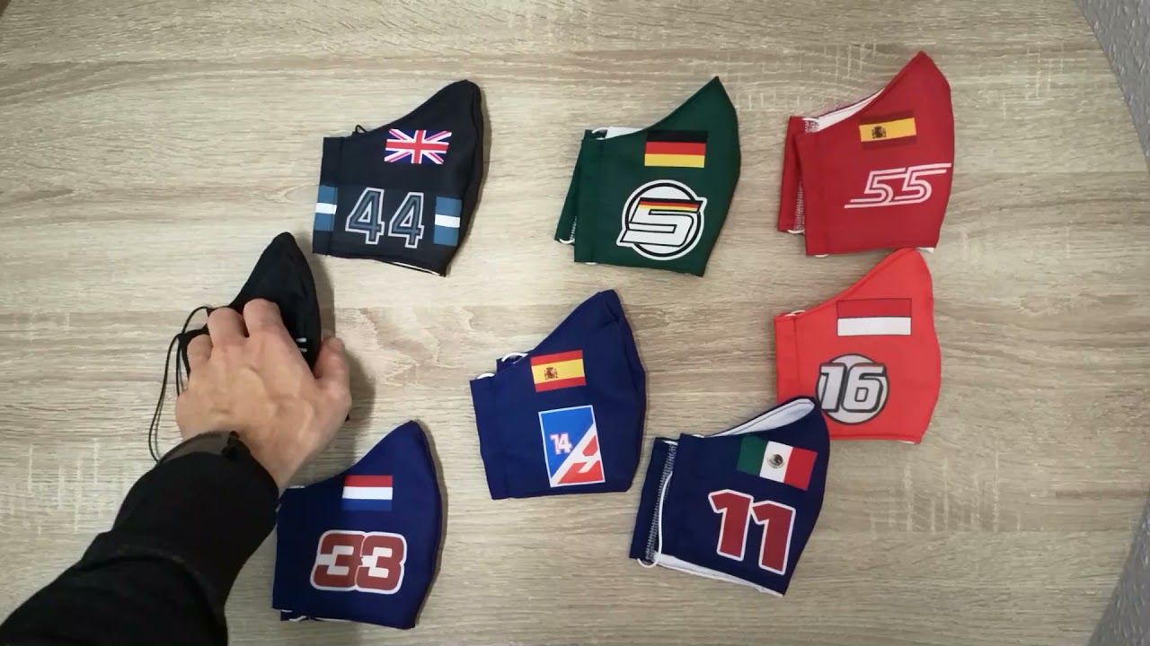 Formula 1 styled face masks - FansBRANDS.com - YouTube