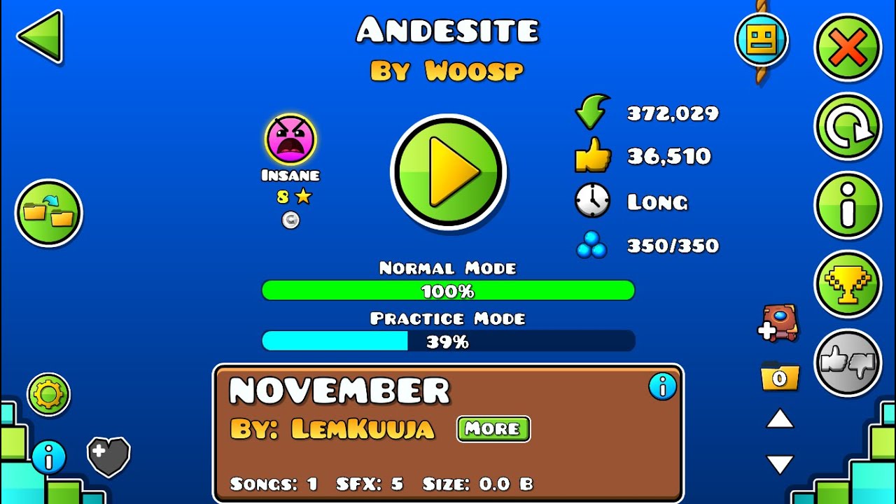 "Andesite" (Insane) by Woosp | All Coins | Geometry Dash 2.2 - YouTube