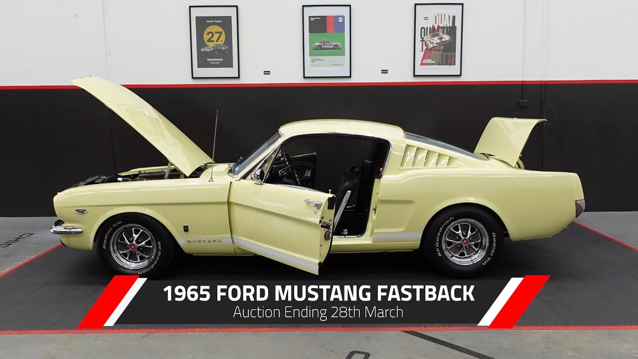 1965 FORD MUSTANG FASTBACK - Springtime Yellow - Chicane Auctions - YouTube