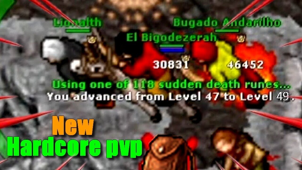 É muito divertido upar matando PLAYERS no novo retro hardcore no TIBIA ...