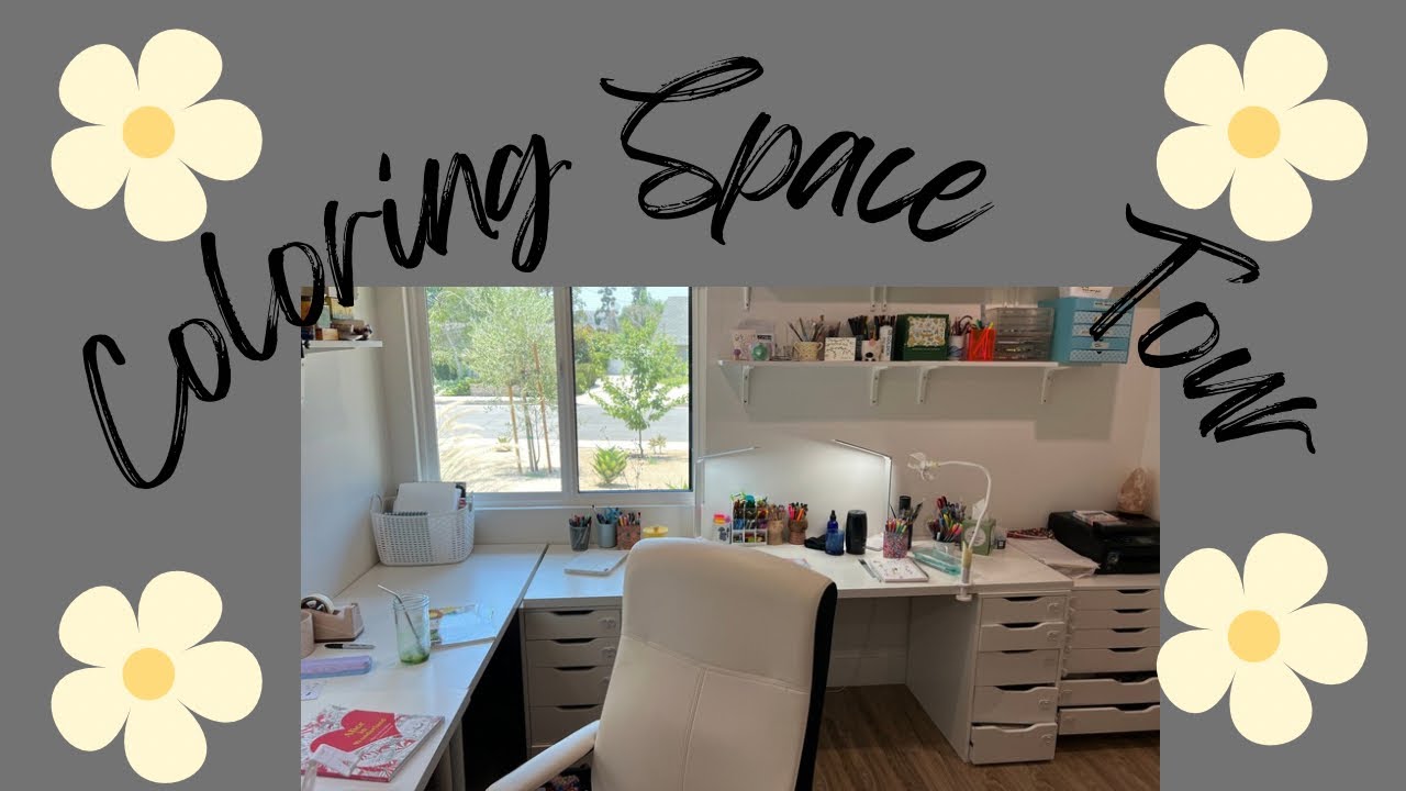 Craft room/Coloring Space Tour / Adult Coloring - YouTube