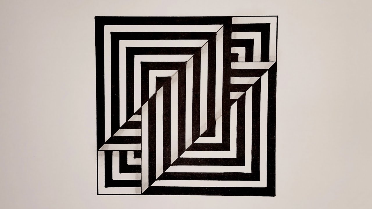 Anamorphic illusion|| How To Draw Geometric Illusion art ||Optical ...
