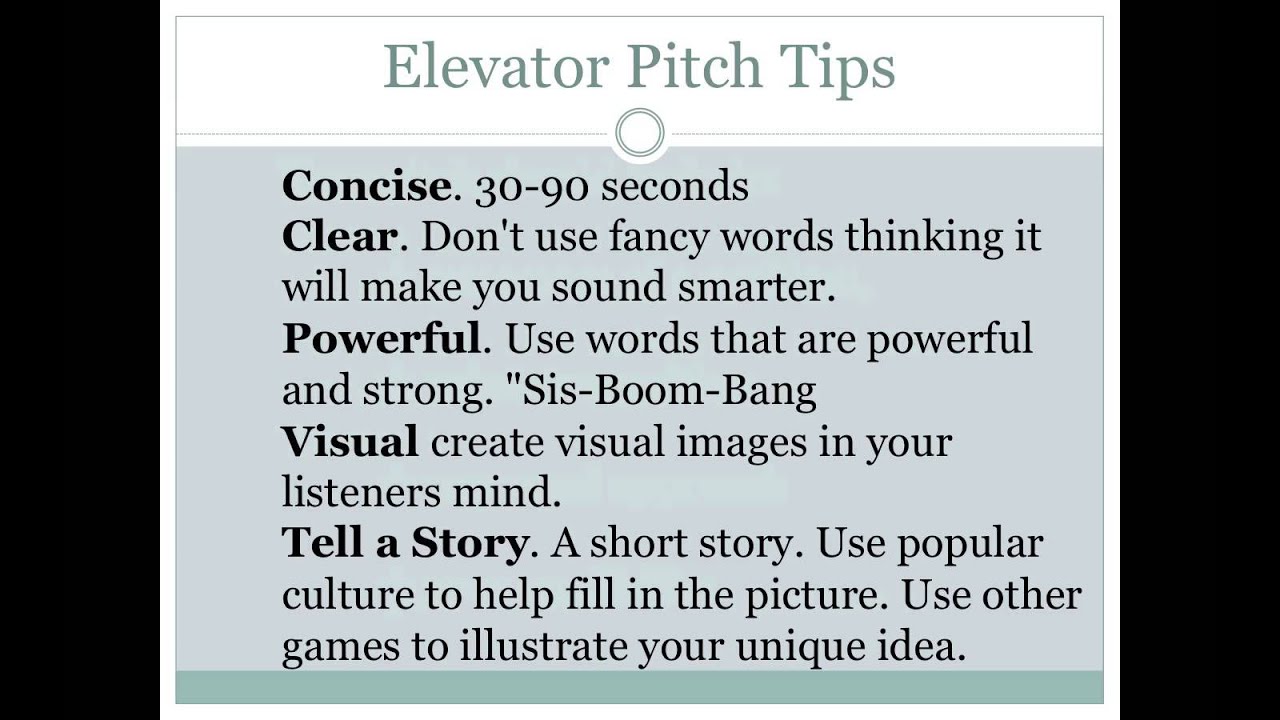 Elevator Pitches - YouTube