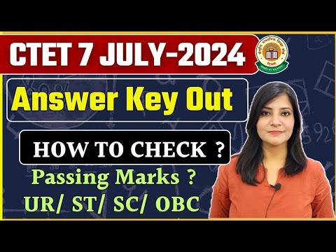 CTET Answer Key 2024 ||CTET july answer key. || CTET passing marks for ...