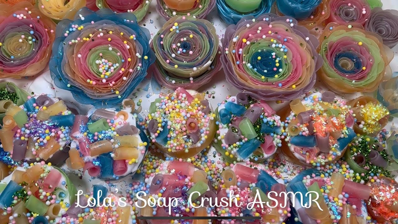 ASMR soap crushing 6K celebration finale! Giant GLYCERIN soap set, foam ...