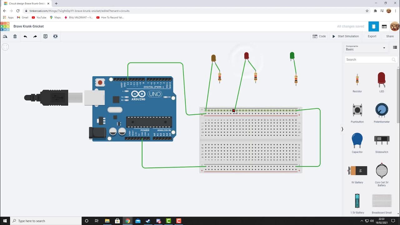 How to Glow more then 3 LEDs in tinkercad - YouTube