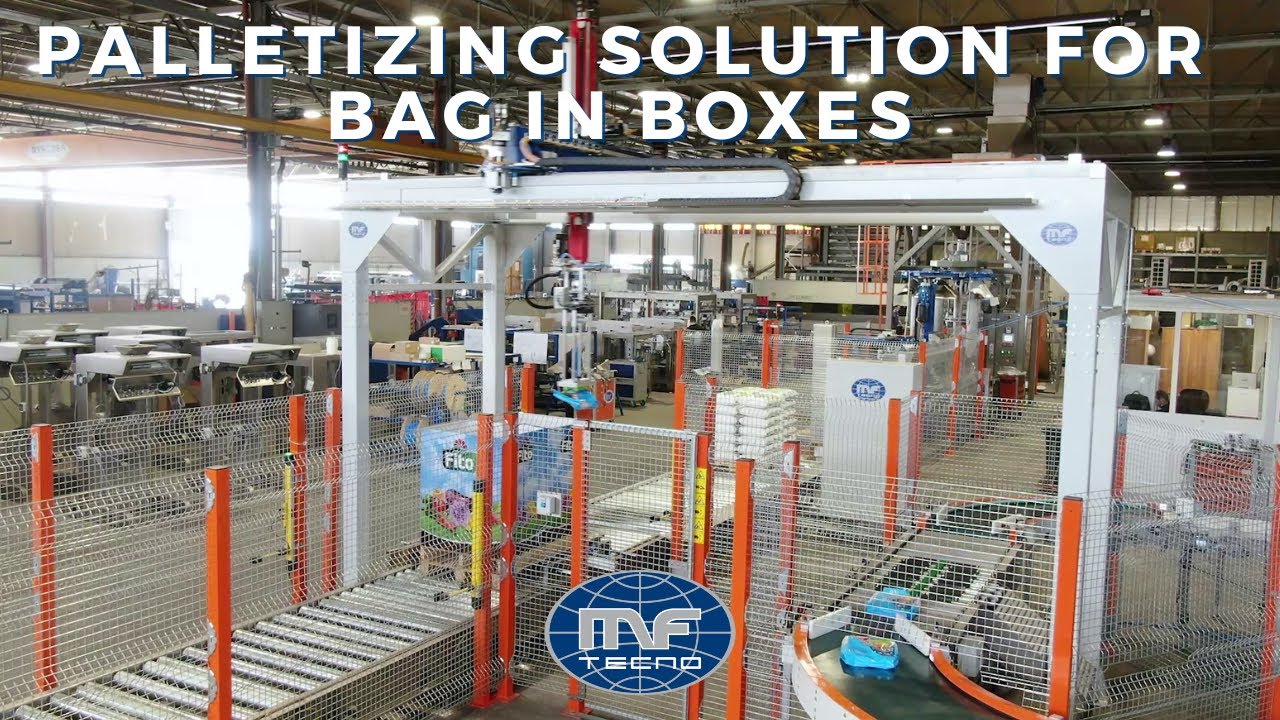 Pick and place palletizing for bag in boxes - YouTube