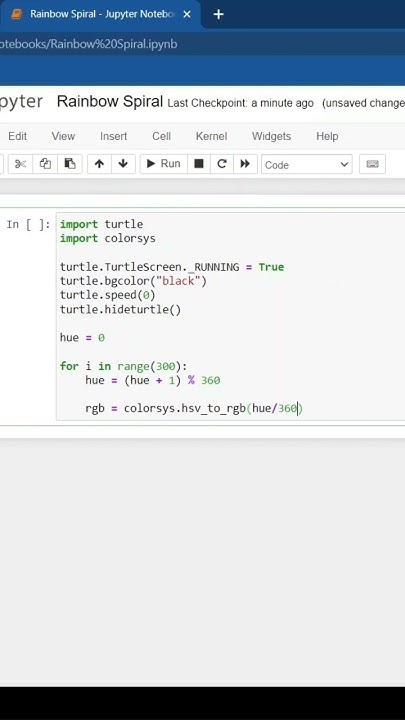 YOU Can Make This!? Rainbow Spiral in Python using Turtle #shorts #python #programming #turtle # ...