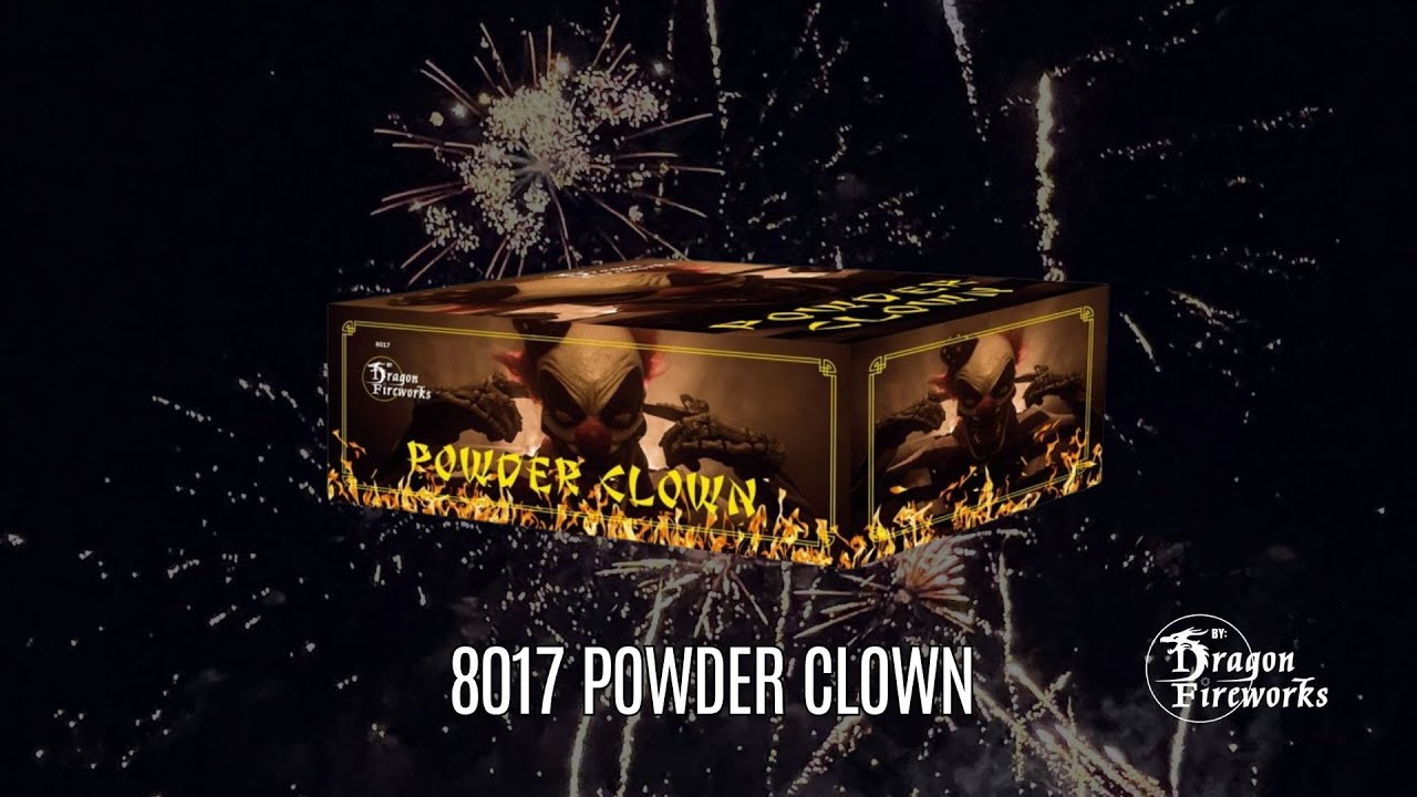 8017 98 shots compound Powder Clown Dragon Fireworks - YouTube