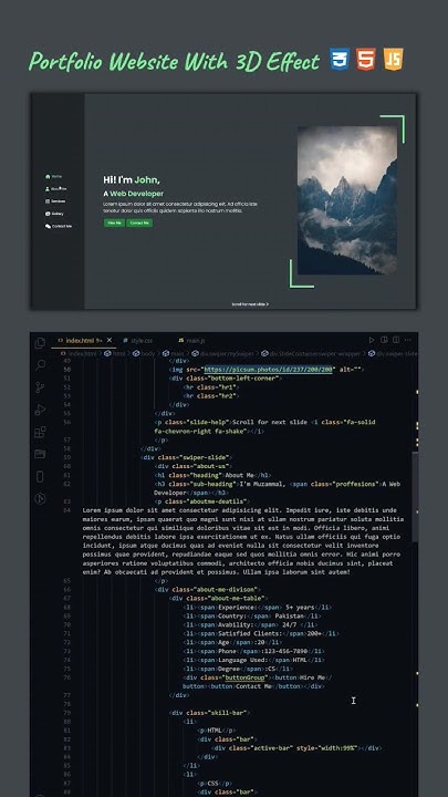 3d Effecthtml Css Jshtmlcssjs Code Htmlcssjsproject Dev Webdevelopment 